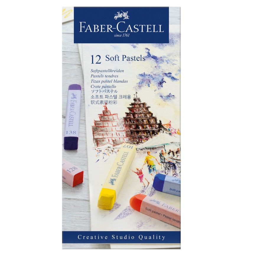 Cutie Creioane Pastel Soft Faber-Castell, 12 culori - eMAG.ro