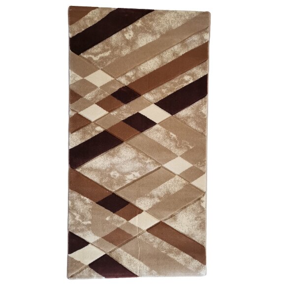 Covor Firuze, model Romb, Bej/Maro, drept, 50 x 80 cm - eMAG.ro