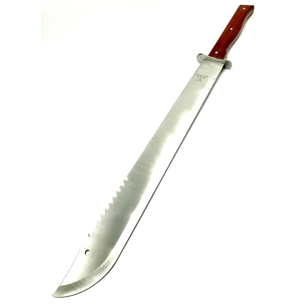 Sabie de vanatoare tip maceta pentru drumetii, maner lemn, 69 cm, teaca ...