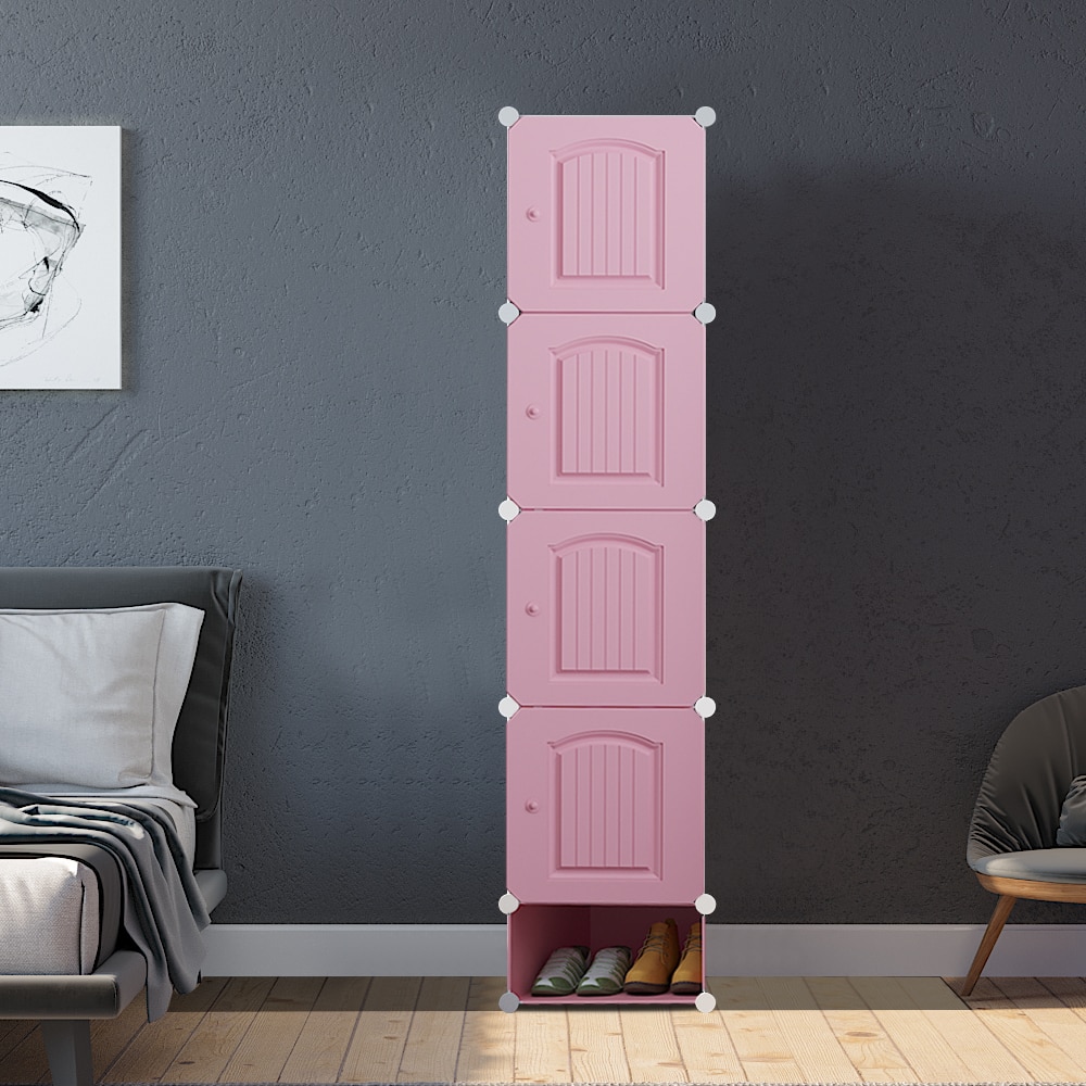 Dulap modular din plastic cu schelet metalic, D3240, culoare Roz, 165 x ...