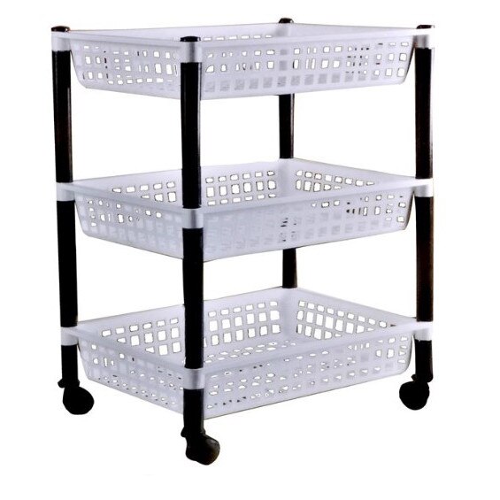 Raft cu 3 nivele si roti, Plastic, 30 x 40 x 55 cm, AMA - eMAG.ro