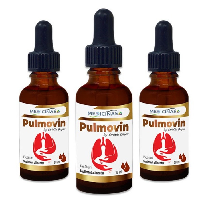 Pulmovin (30ml), set 3 luni, cartea Afectiunile aparatului respirator ...