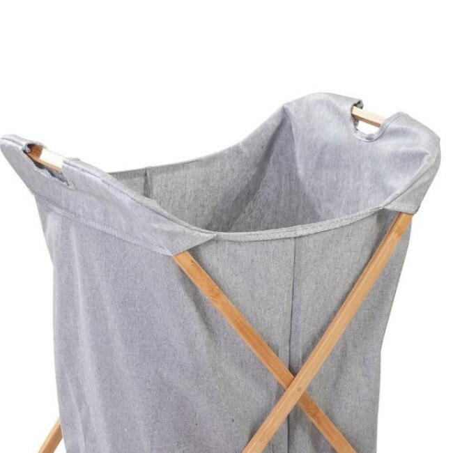 Cos de rufe bambus/textil Axentia, gri, 120 L - eMAG.ro