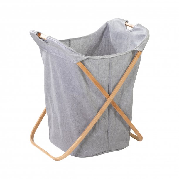 Cos de rufe bambus/textil Axentia, gri, 120 L - eMAG.ro