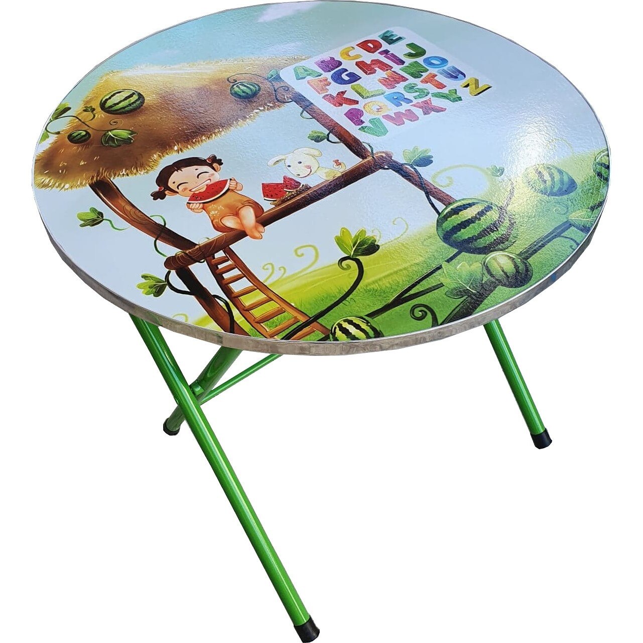 Masuta pliabila pentru copii din MDF Novokids™ Round folding table, Cu ...