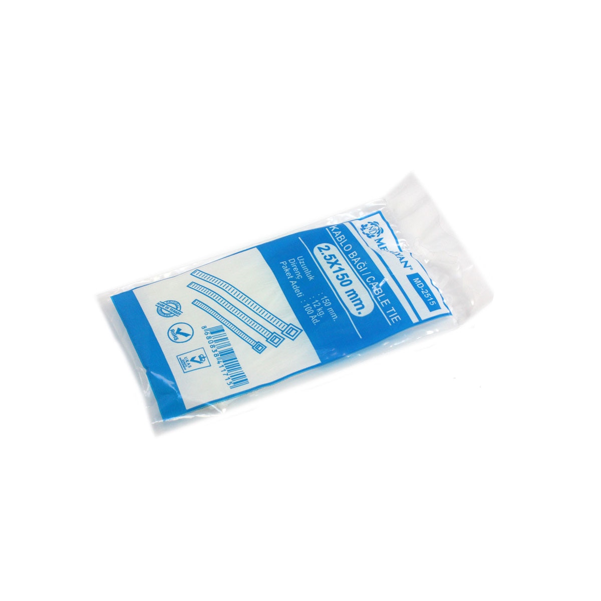 Set 100 coliere de plastic-soricei, 150mm x 2.5mm, alb, Micul Fermier ...