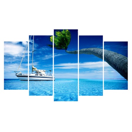 Tablou MDF 5 piese The Yacht, 100 x 60 cm, model The Yacht - eMAG.ro