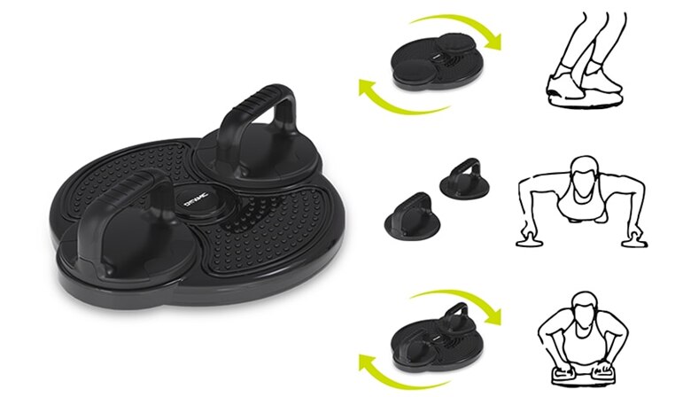 Set push-up twister, Dynamic, culoare negru/albastru, dia. 48 cm - eMAG.ro