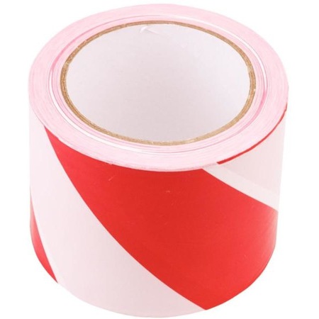 Banda de marcaj/atentionare, alb-rosu, 80mm x 200m - eMAG.ro