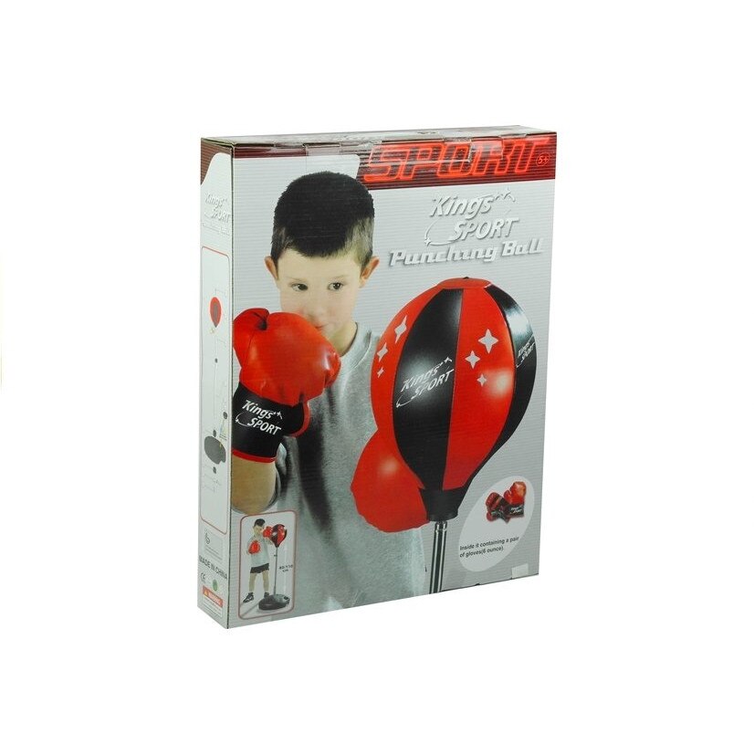 Set de box pentru copii, Kings Sport, Otel, Negru/Rosu - eMAG.ro