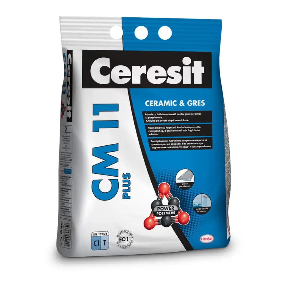 Adeziv placari ceramice, interior/exterior, Ceresit CM11 Plus, gri, 5 kg - eMAG.ro