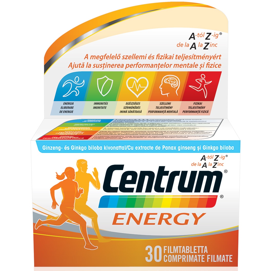 Витамини Centrum Energy от А до Цинк, GSK, 30 таблетки - eMAG.bg