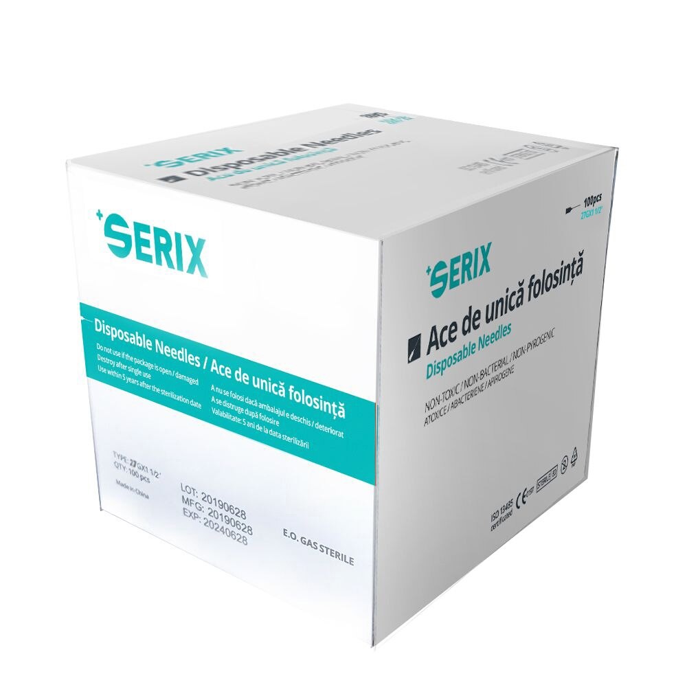 Ace seringa de unica folosinta SERIX 27GX1 1/2', set 100 bucati - eMAG.ro