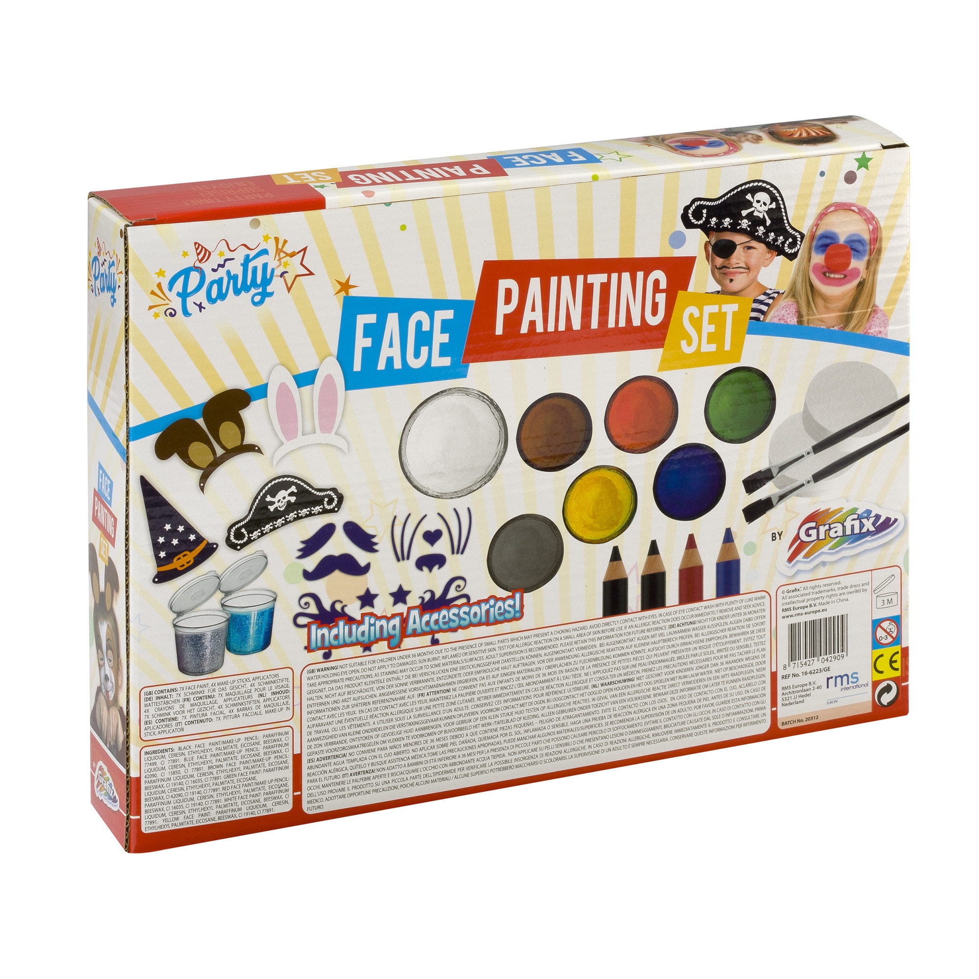 Set pictura pe fata, Grafix, 7 culori si accesorii - eMAG.ro