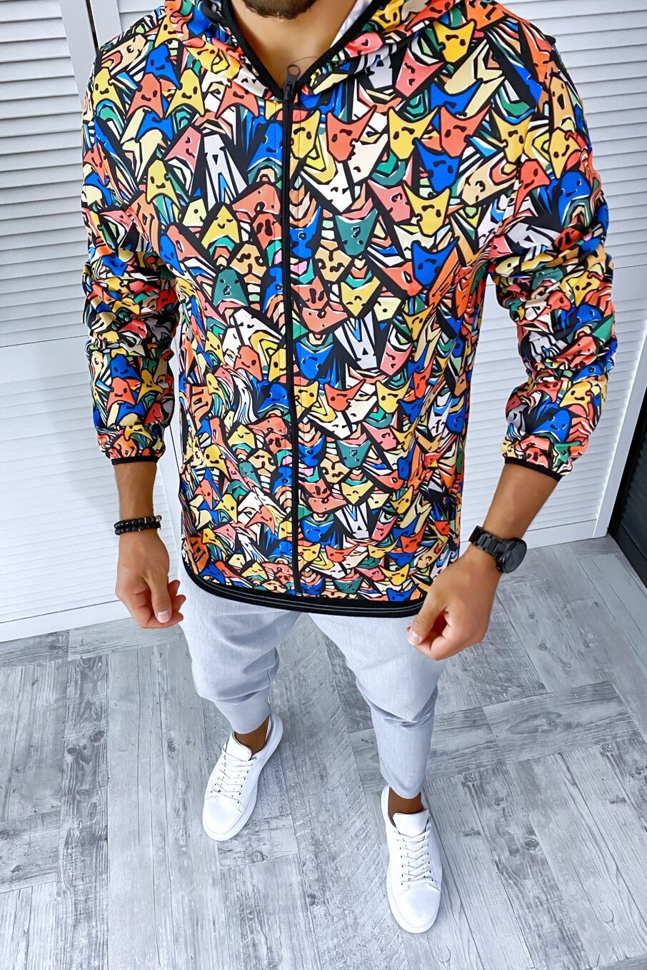 Geaca B2509, pentru barbati, de fas, multicolora, S - eMAG.ro