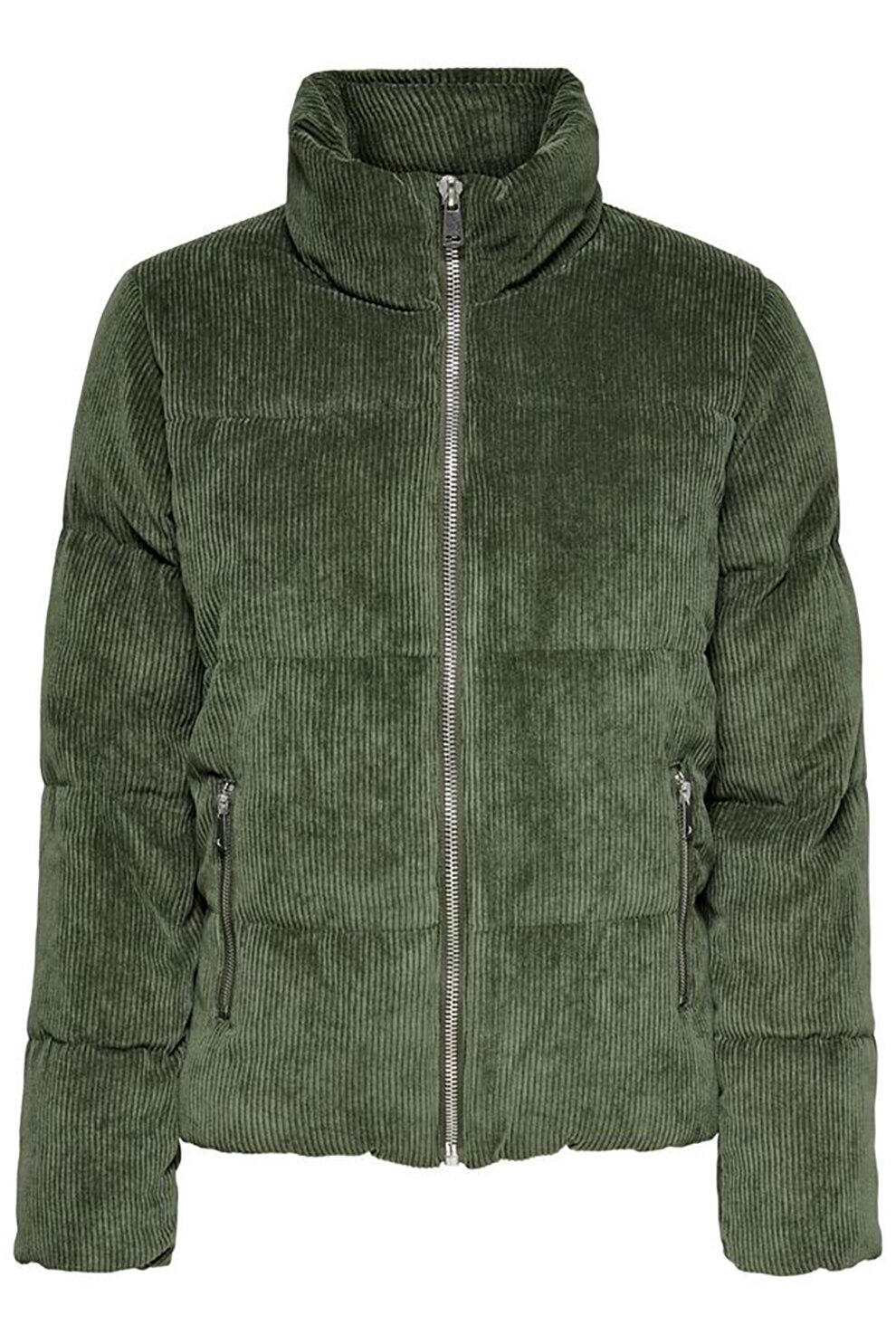 JdY, Geaca cu striatii si guler inalt, Verde militar, L - eMAG.ro