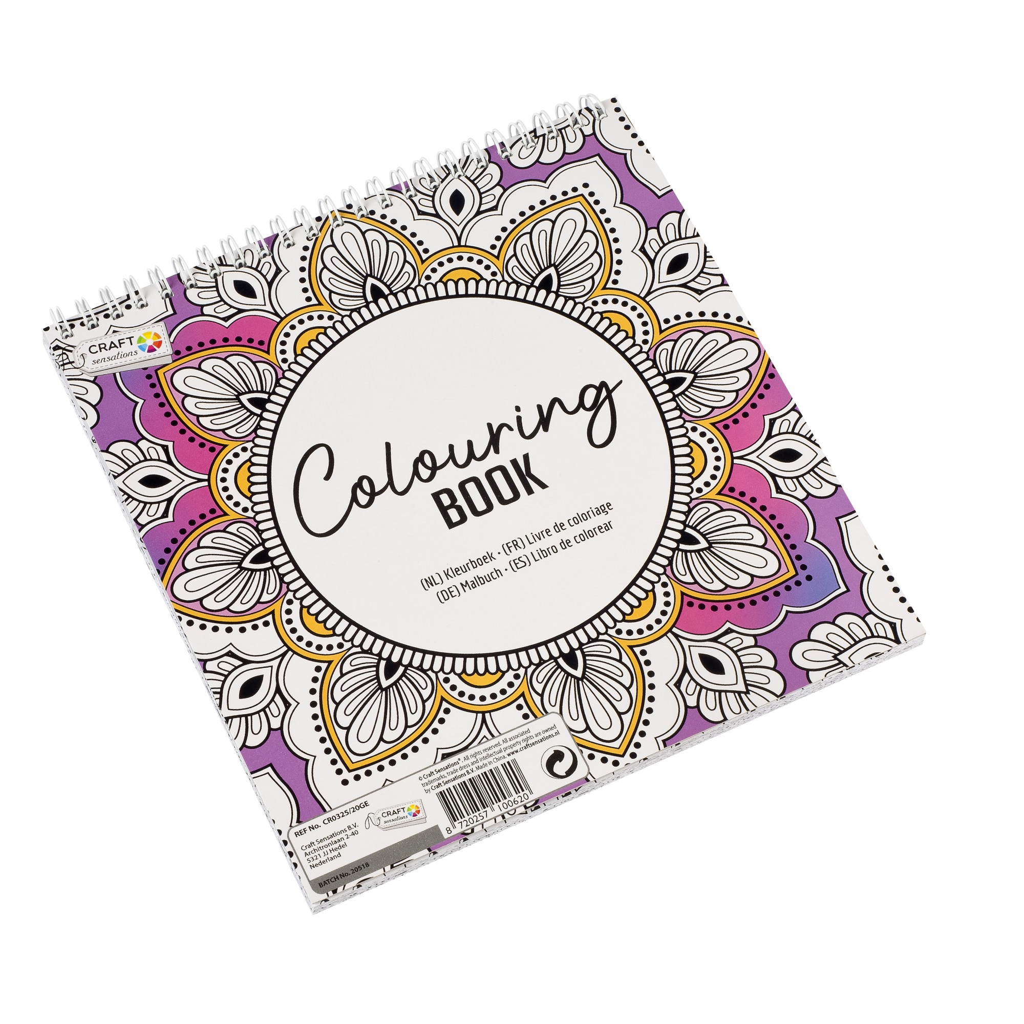 Carte de colorat pentru adulti, Grafix, cu spirala, 80 desene, mov ...