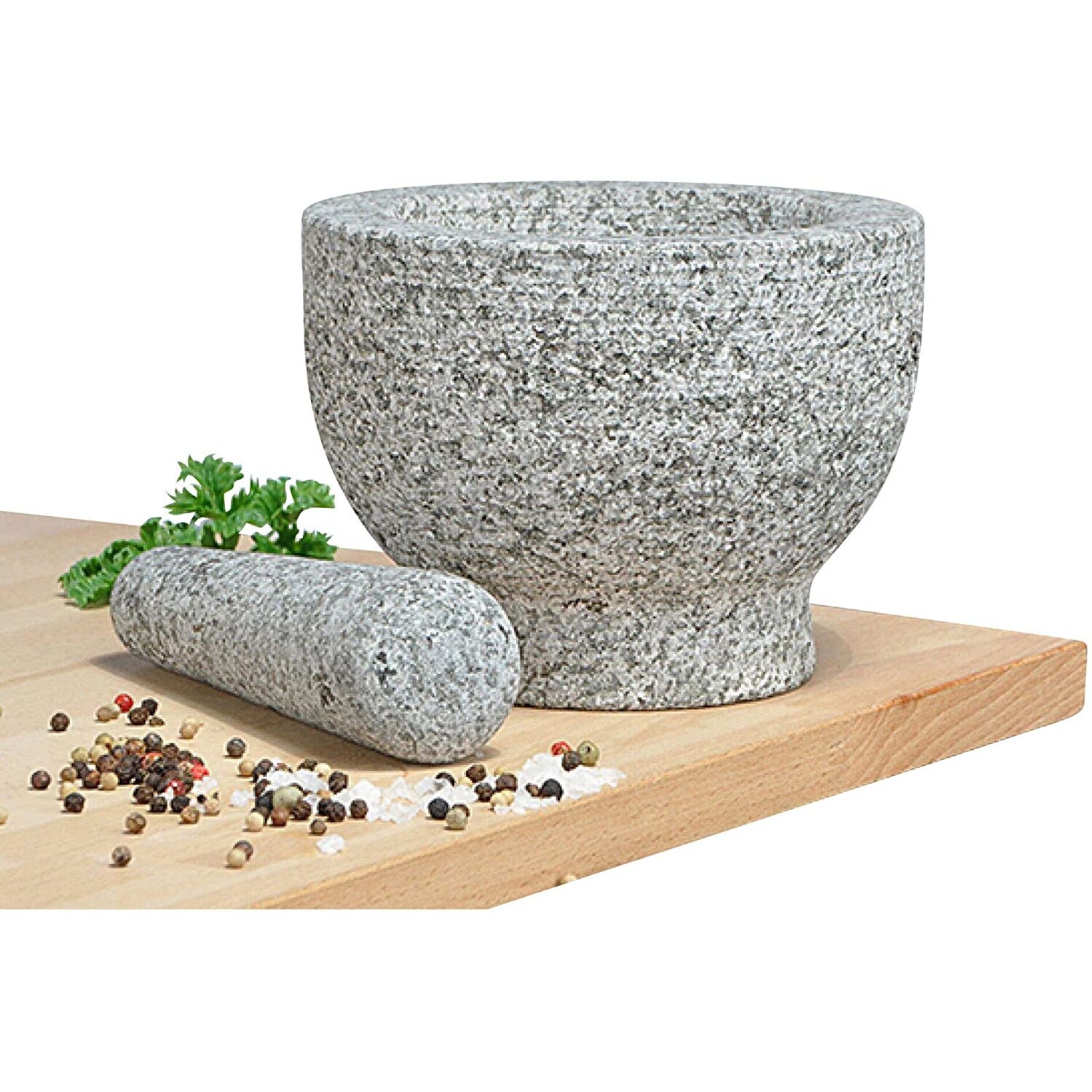 Mojar cu pistil Haushalt International, granit, Gri, 15x11 cm - eMAG.ro
