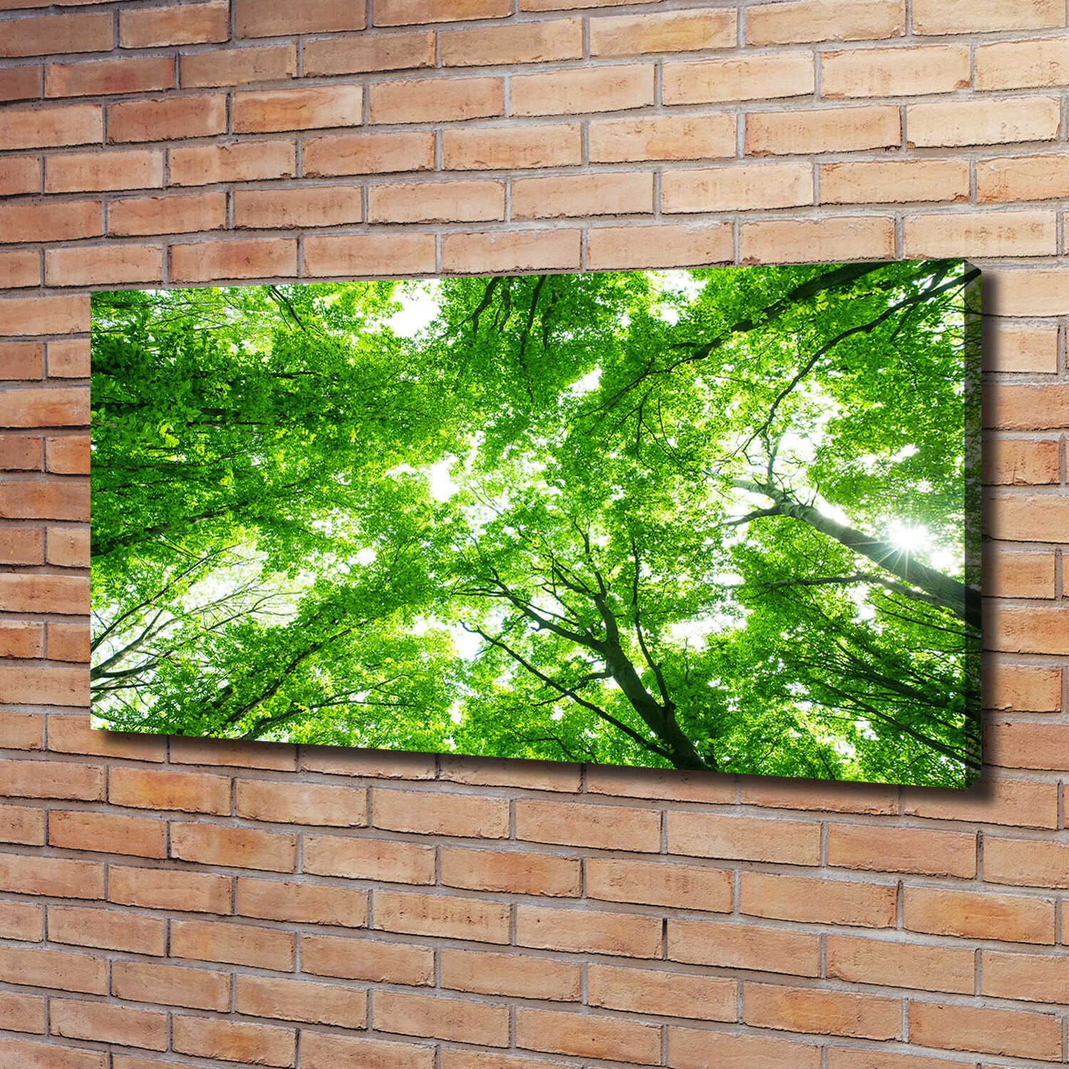 Pictura pe panza, 120 cm x 60 cm, Decorarea peretilor - Padure verde ...