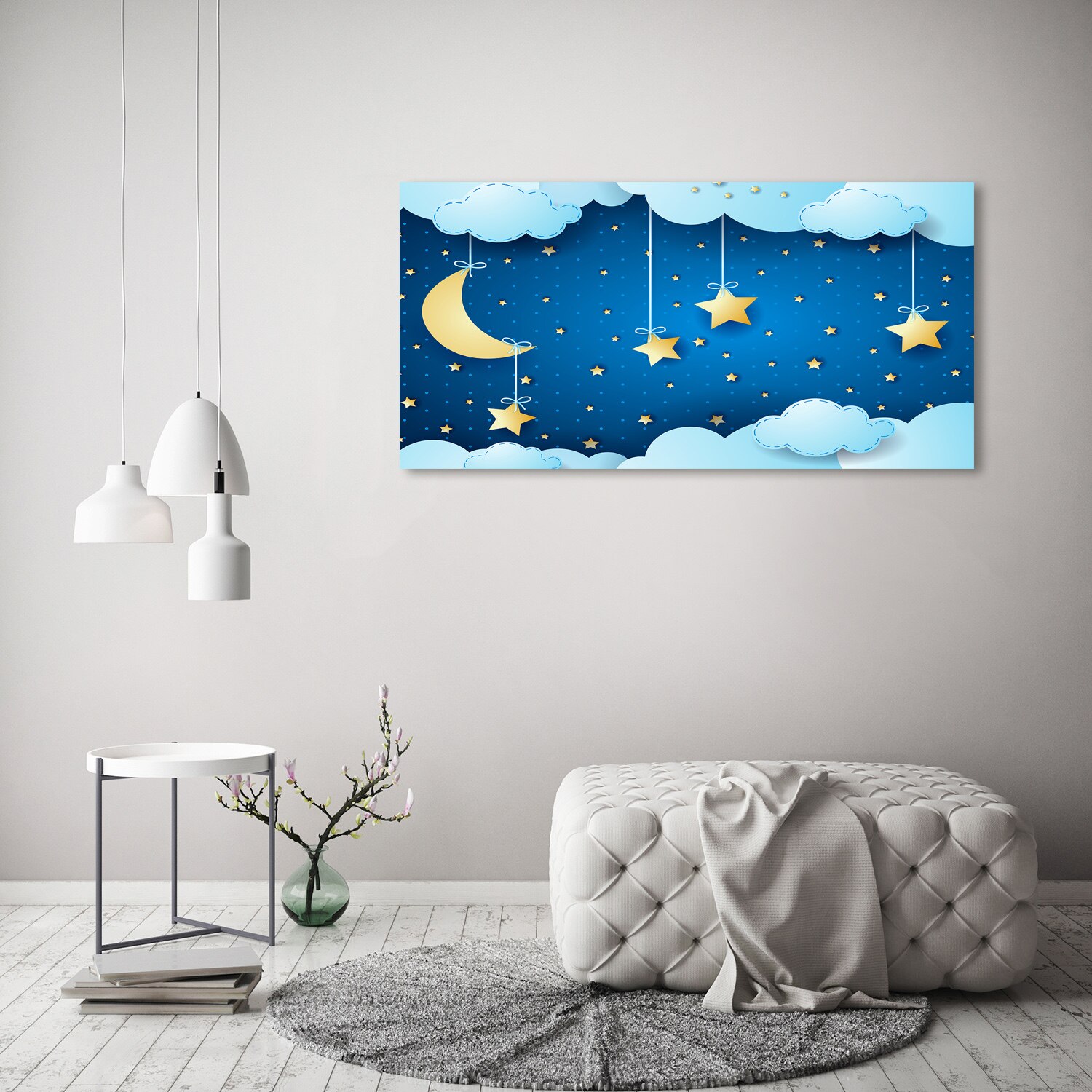 Pictura pe panza, 120 cm x 60 cm, Decorarea peretilor - Cer noaptea ...