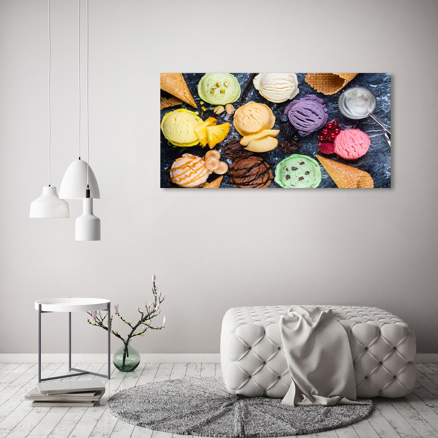 Pictura pe panza, 120x 60cm, Decorarea peretilor "Inghetata colorata ...