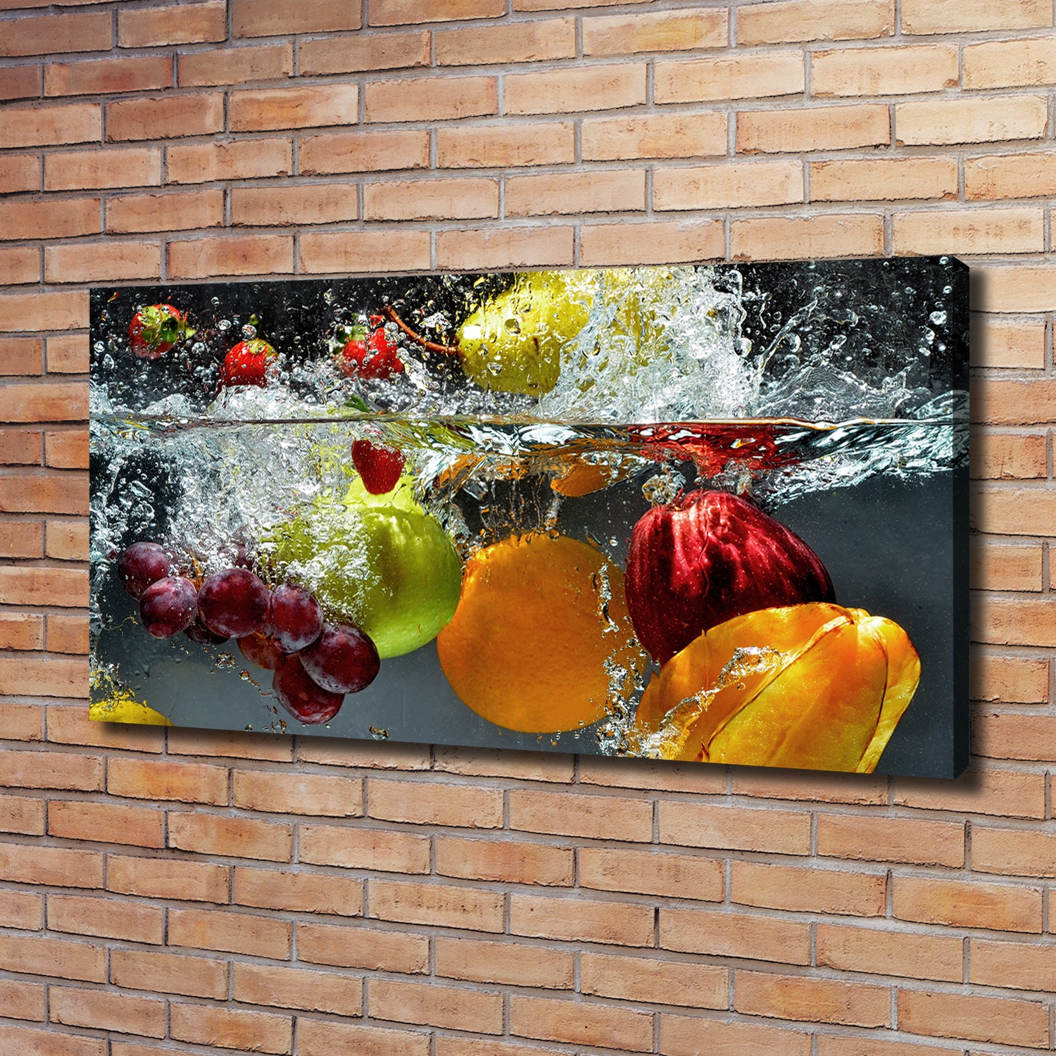 Pictura pe panza, Decorarea peretilor, 120 cm x 60 cm, Fructe si legume ...