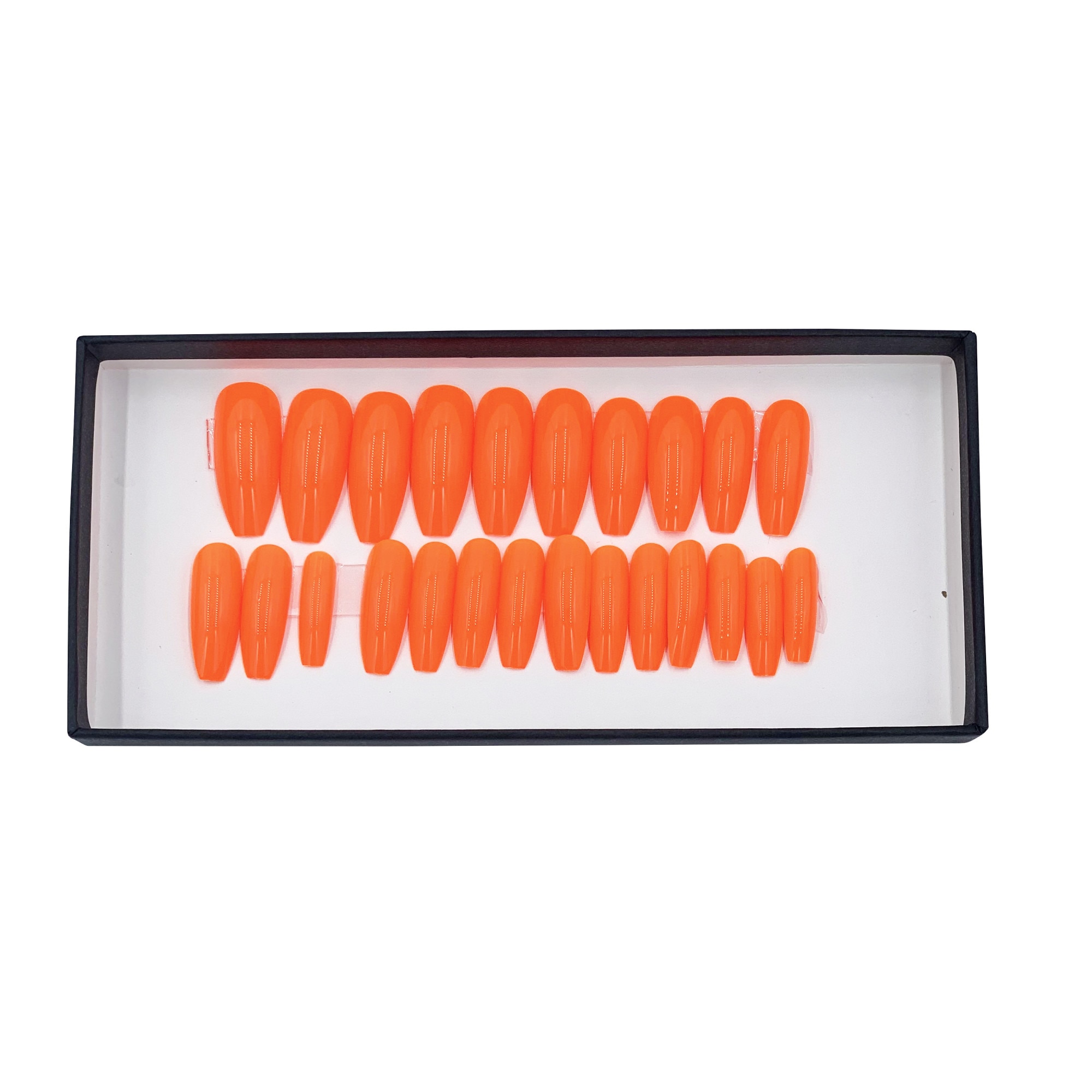 Set 24 unghii false autoadezive tip cu adeziv, tipsuri balerina, cu ...