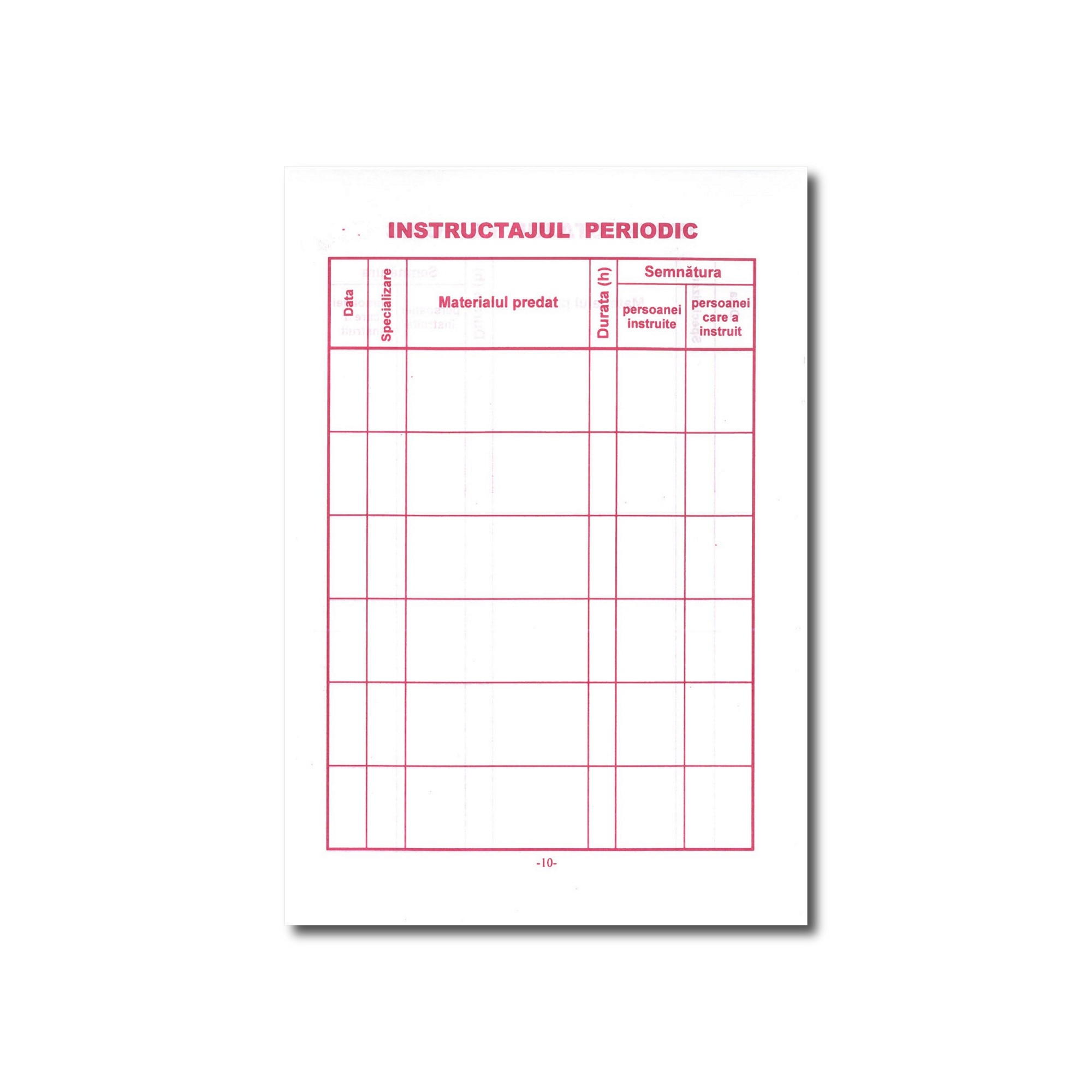 Fisa individuala de instructaj in domeniul situatiilor de urgenta PSI ...