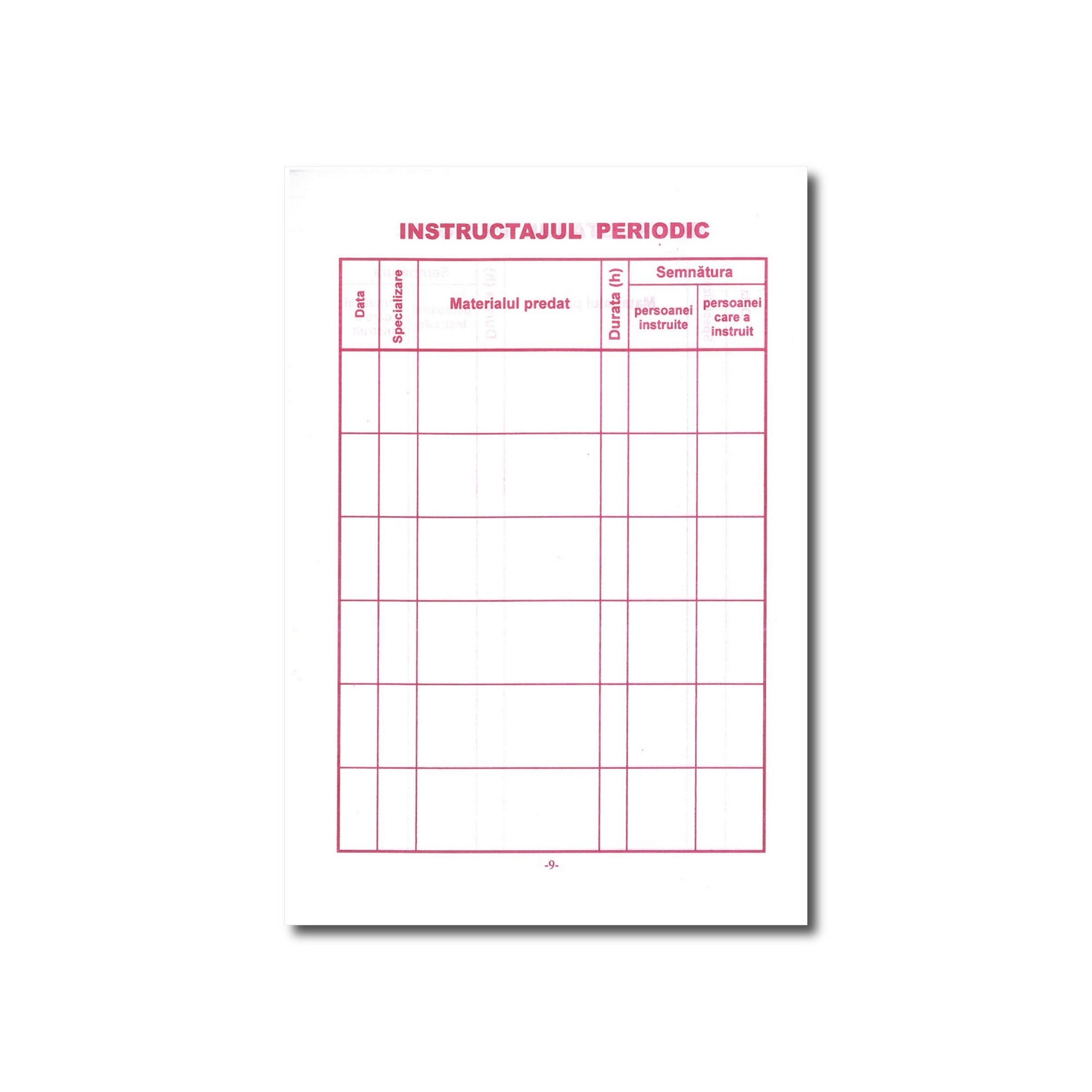 Fisa individuala de instructaj in domeniul situatiilor de urgenta PSI ...