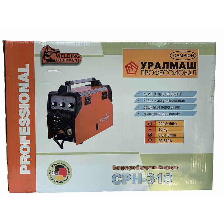 MIG/MAG/MMA заваръчен инвертор, Campion CPH-310, 310A, електроди 1-4mm ...