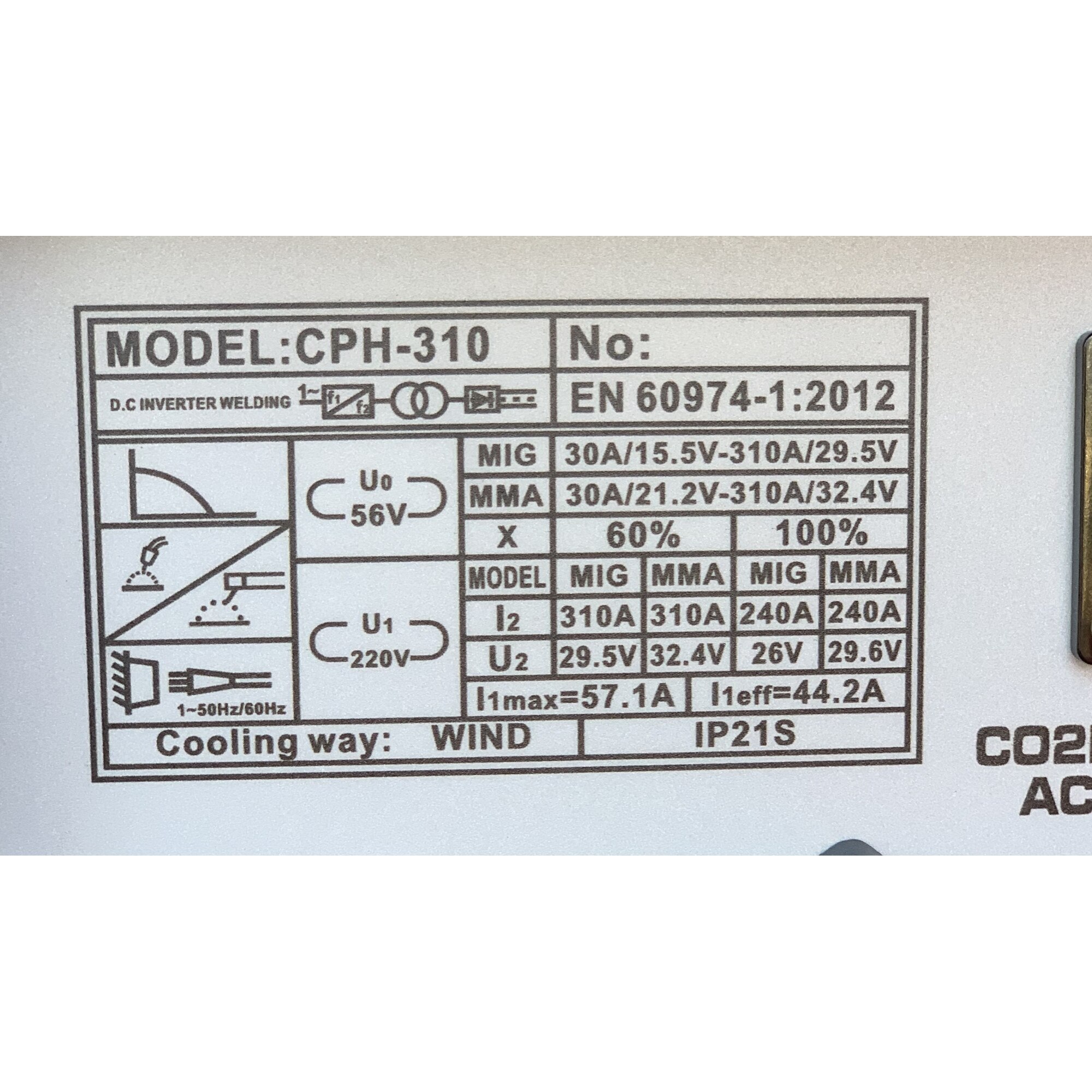 MIG/MAG/MMA заваръчен инвертор, Campion CPH-310, 310A, електроди 1-4mm ...