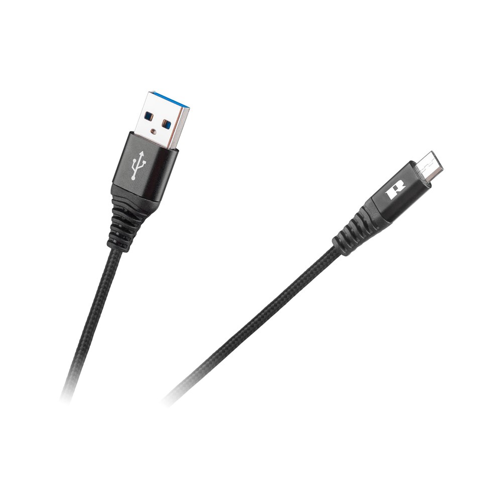 Cablu USB - micro USB Rebel 50 cm, negru - eMAG.ro
