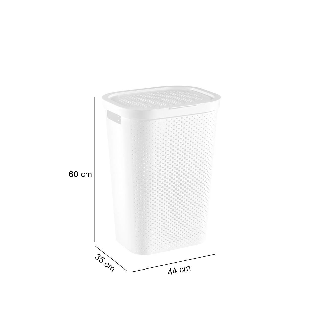 Cos rufe, 2 manere, capac, verde, 60 L, 44x60x35 cm, Curver - eMAG.ro