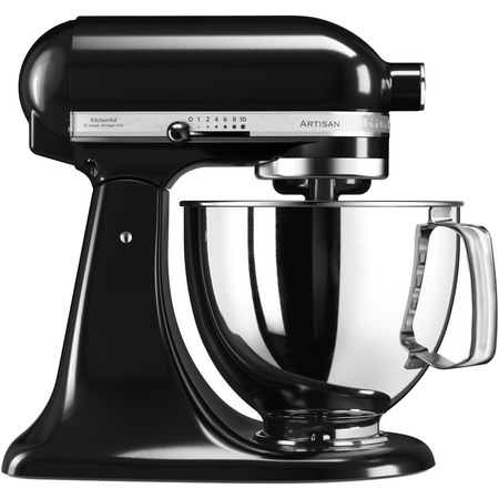 Миксер с купа KitchenAid Artisan 5KSM125EOB, 300W, 4.8 л, Onyx Black ...