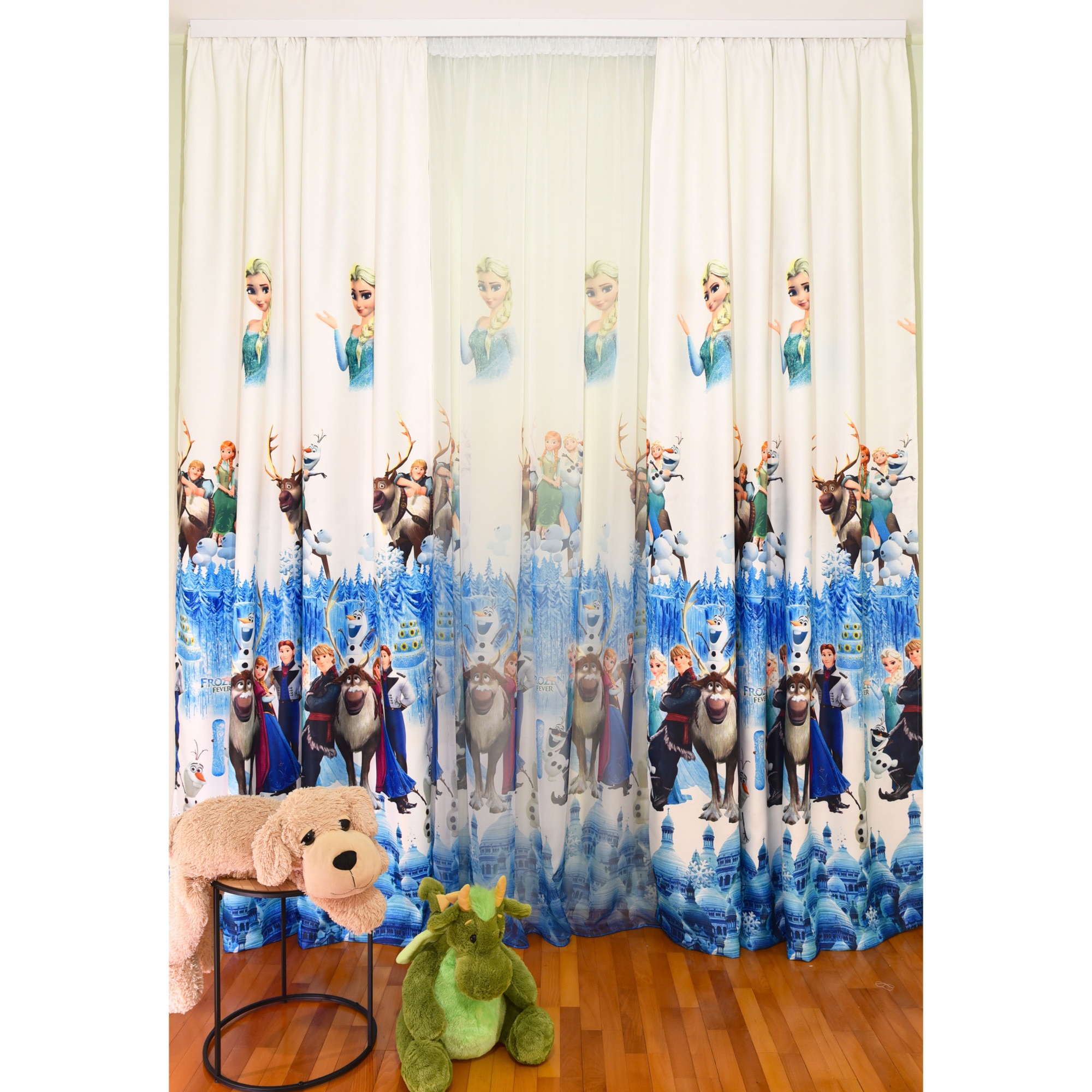 Set 2 draperii si perdea pentru copii, 2x150x260cm, 1x300x260cm, cu ...