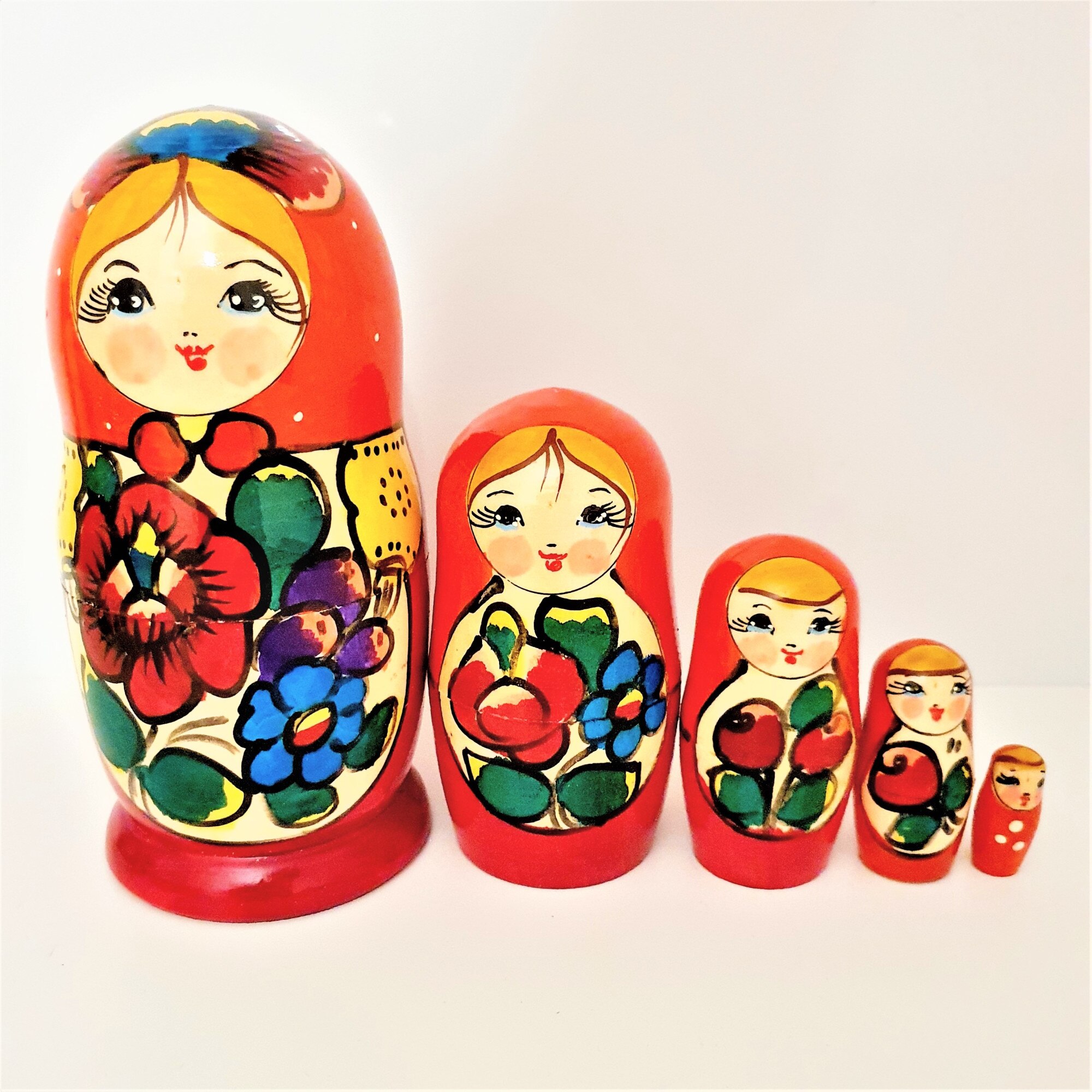 OEM Matrioska Baba, 5 darab, Maidan Tradition szett, 14 cm, fa, sokszínű - eMAG.hu