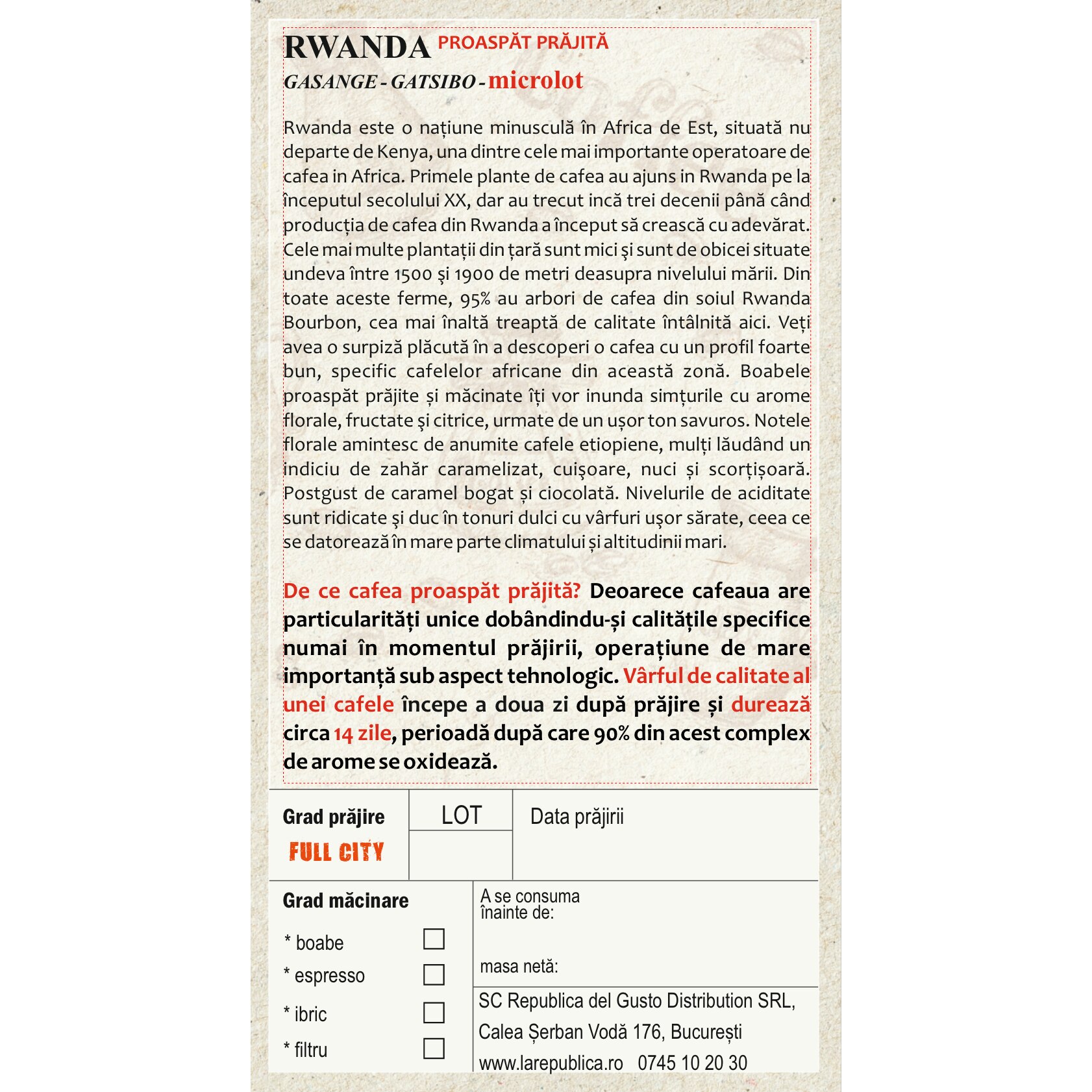 Прясно изпечено кафе на зърна, 250 гр, от Руанда, 100% арабика - eMAG.bg