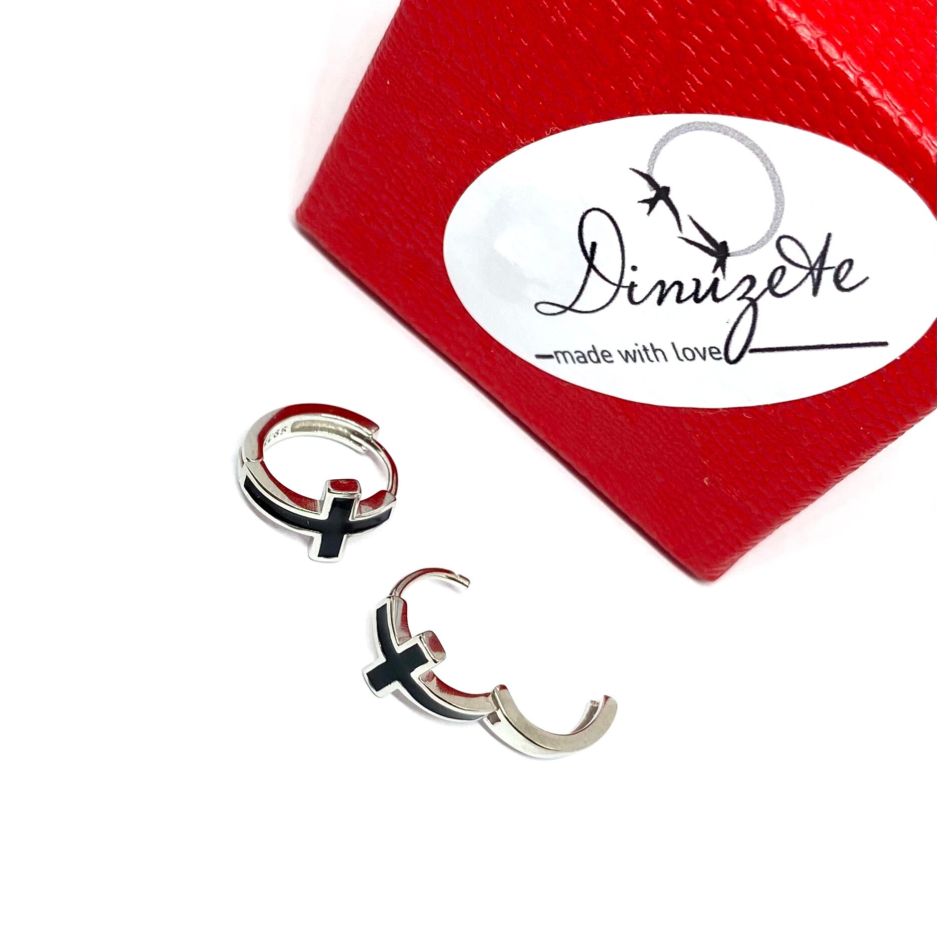 Cercei unisex din argint, simbol cruce, Dinuzete - eMAG.ro