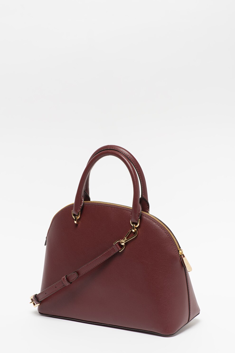 Michael Kors, Geanta din piele cu maner si aplicatie logo Emmy, Violet ...