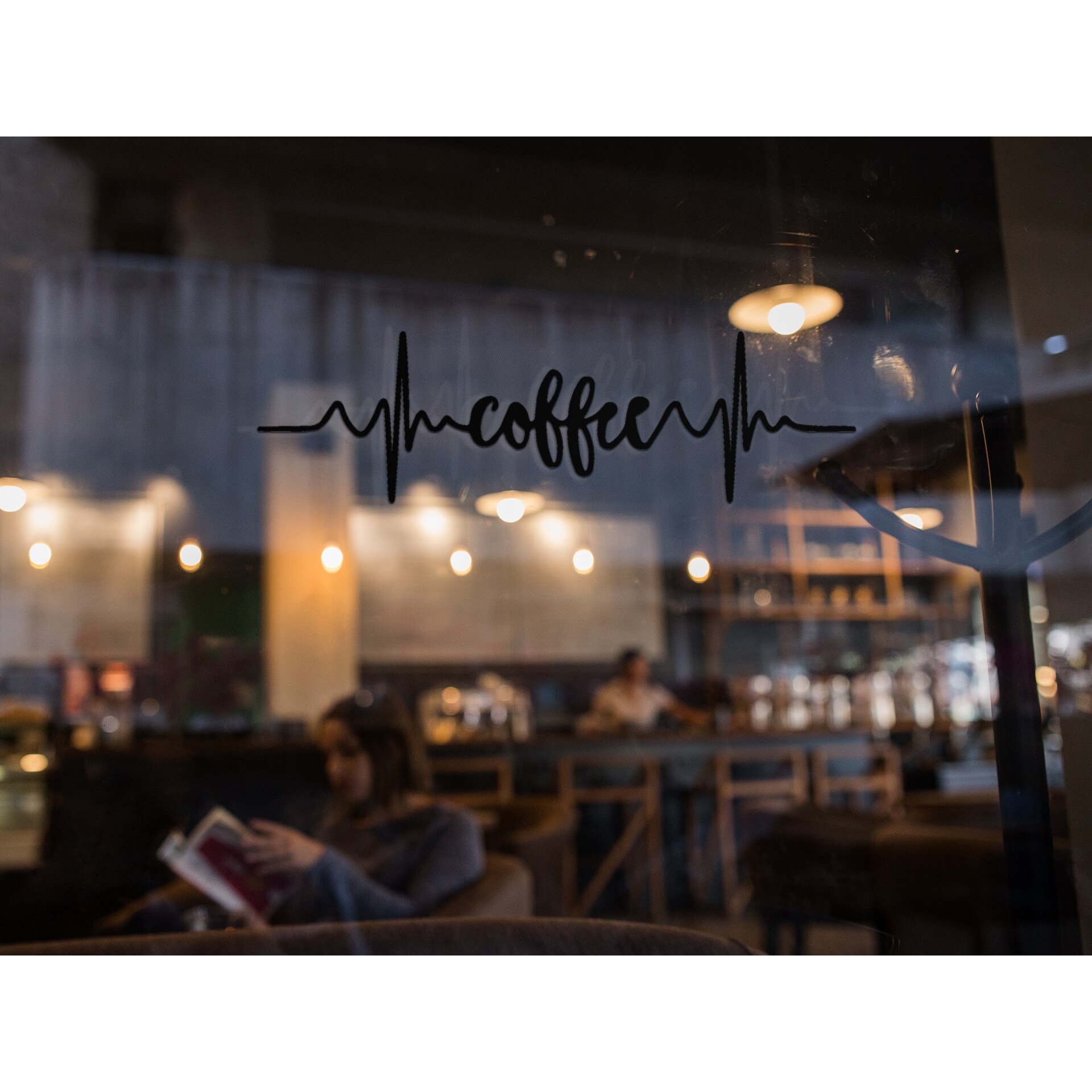 Sticker decorativ perete / geam, Coffee, 25x7 cm - eMAG.ro