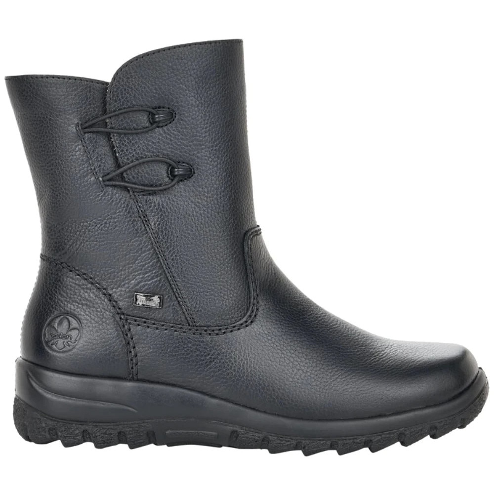 Ghete Rieker comode, negre, din piele naturala granulata RIKZ7172-00 N ...