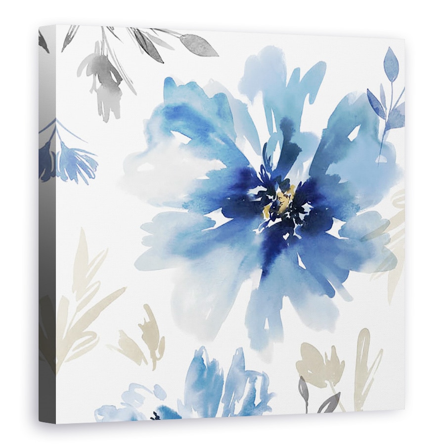 Tablou canvas - Flori, Fin II versiune indigo, 90 x 90 cm - eMAG.ro