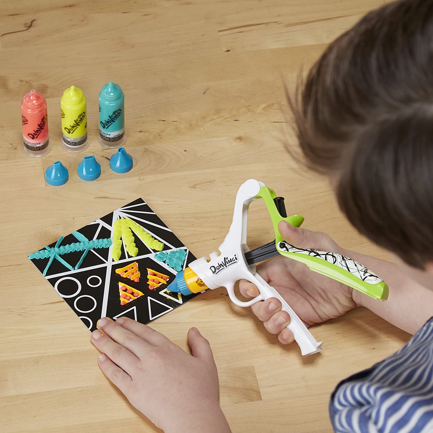 Set de colorat Playdoh Doh Vinci Hasbro, cu aplicator alb cu 4 tuburi ...