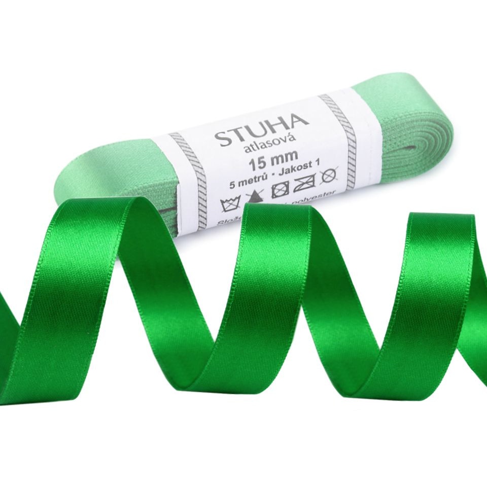 Panglica dublu satinata, latime 24 mm, lungime 20 m, verde - eMAG.ro