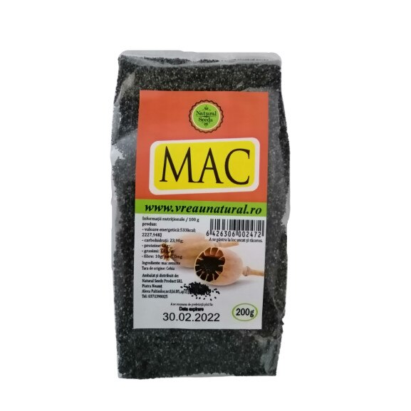 Mac seminte, Natural Seeds Product, 200 g - eMAG.ro