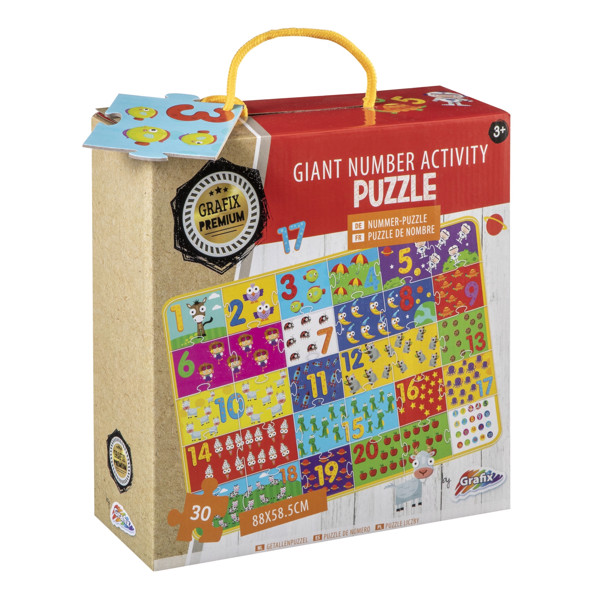 Гигантски пъзел, Графикс, занимания с числа, 30 части, 88 х 58,5 см ...