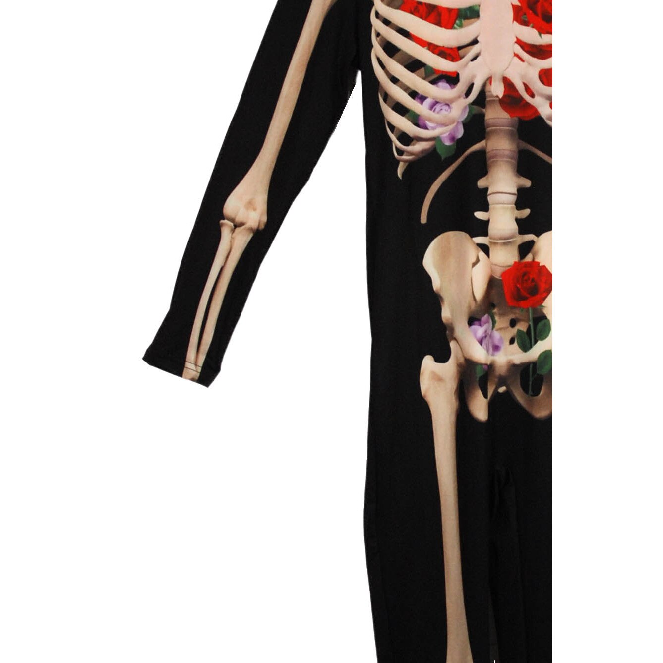 Costum de carnaval halloween pentru adulti, salopeta schelet, one size ...