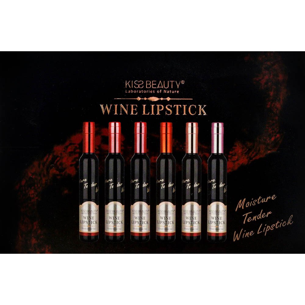 Set 6 Rujuri rezistente la transfer 12h, Kiss Beauty WINE LIPSTICK ...