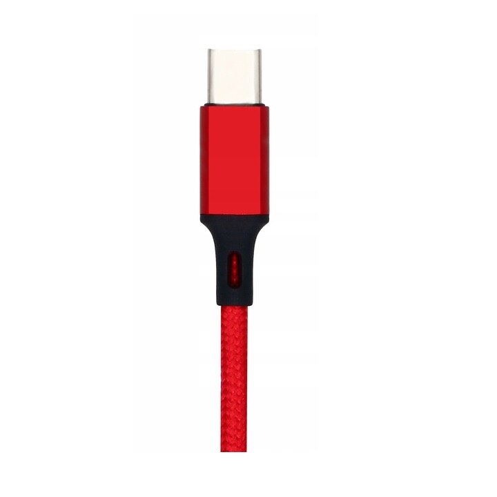 Cablu USB Tip-C, Pawonik, 150 cm, 2A, Negru/Rosu - eMAG.ro