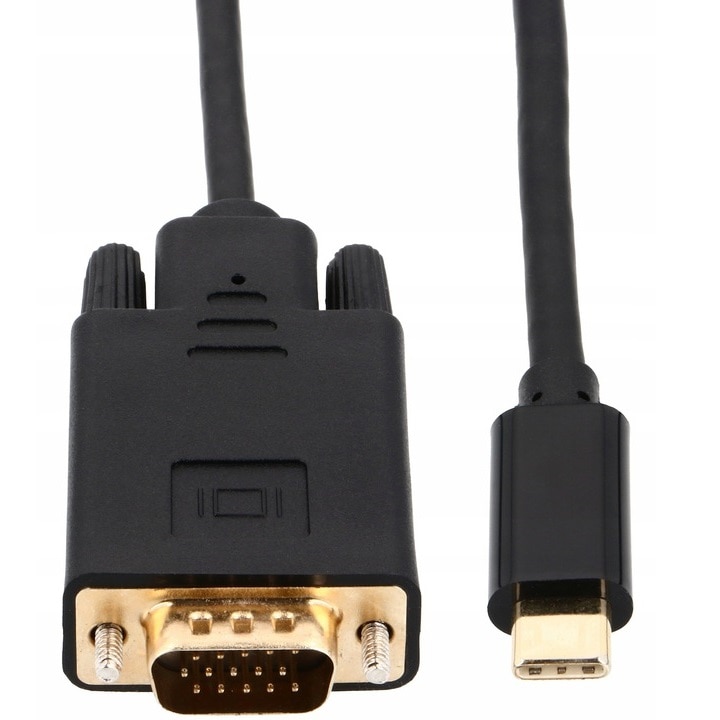 Cablu adaptor Pawonik, USB C la VGA, 1.8m, Negru - eMAG.ro